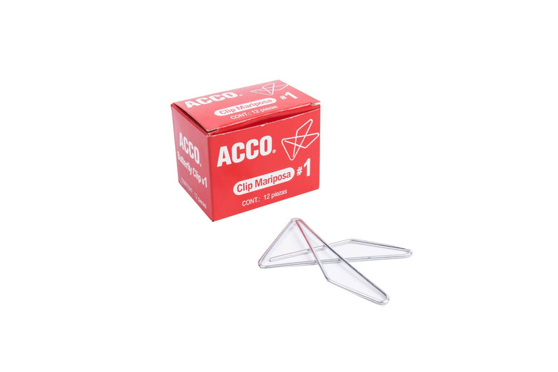 Clip mariposa número 1 P1710 caja con 12 pzas. – Du Papier México