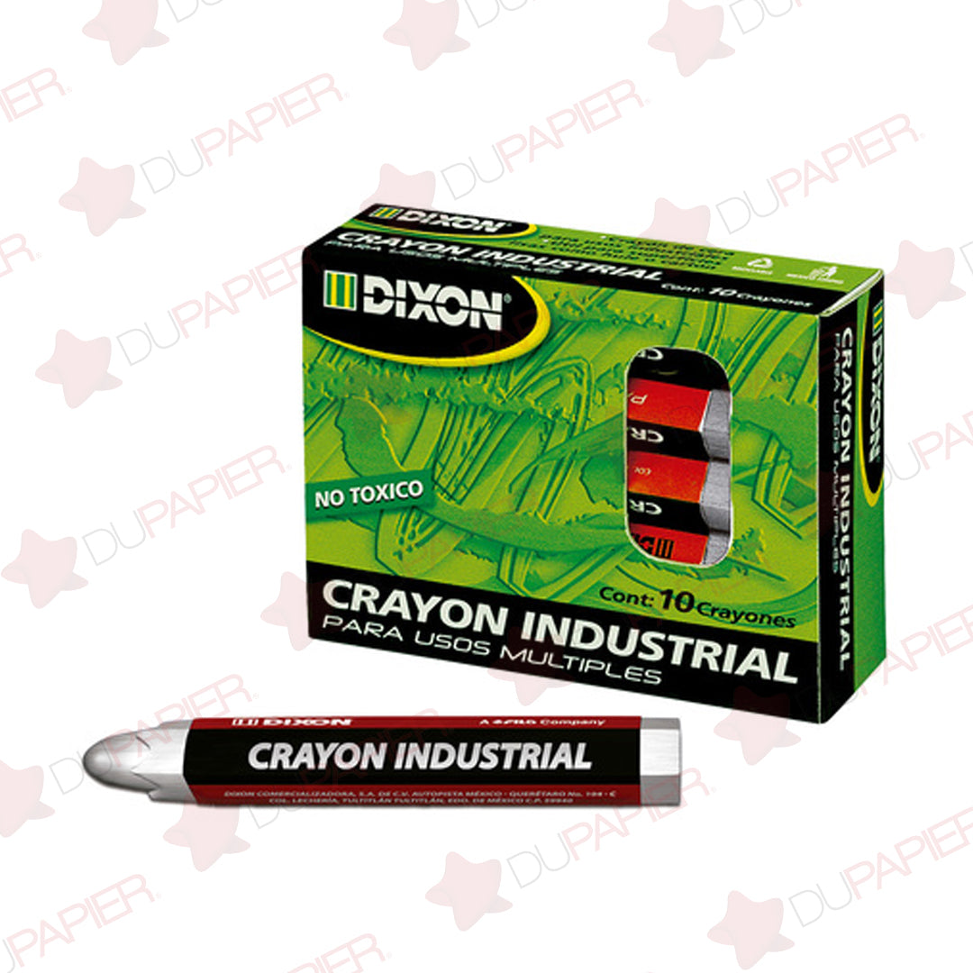 CRAYON INDUSTRIAL HEXAGONAL BLANCO CON 10 PIEZAS – Du Papier México
