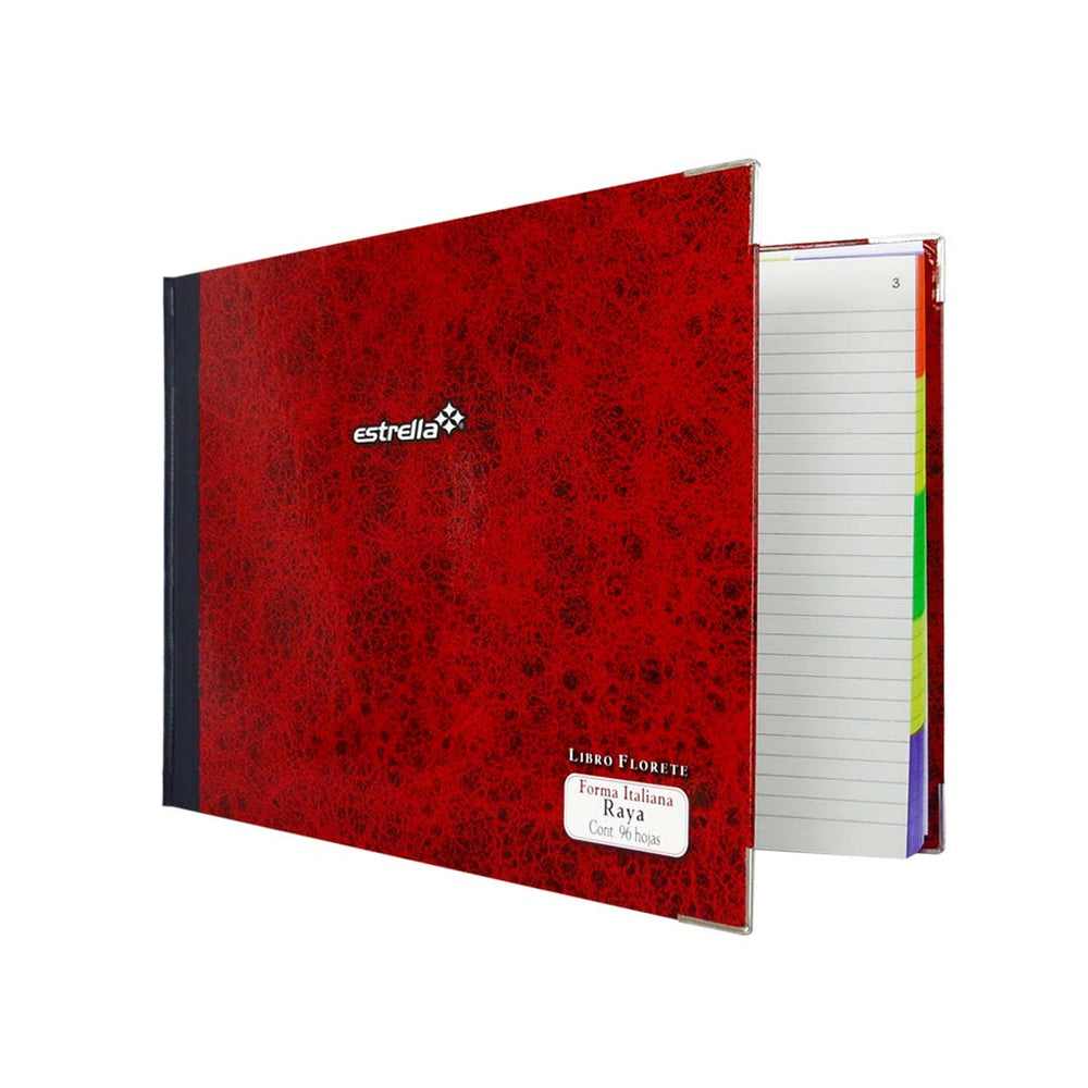 Libro Florete Forma Italiana rayado 0124 con 96 hojas. – Du Papier México