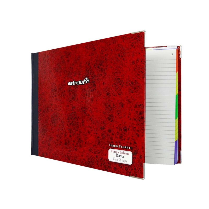 Libro Florete Forma Italiana rayado 0124 con 96 hojas. – Du Papier México