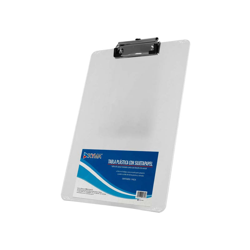 Tabla plástica con clip carta transparente. – Du Papier México